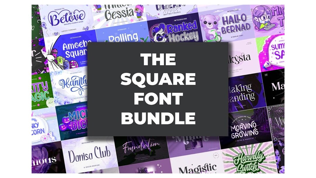 The Square Font Bundle, Wedding Font SVG Bundle, Handwritten Fonts - Etsy