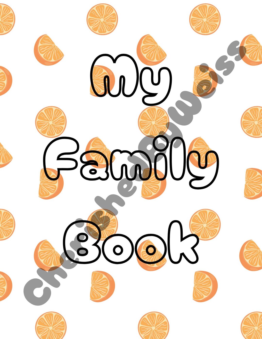 Printable Family Baby Book Downloadable Memory Keepsake Orange Slices ...