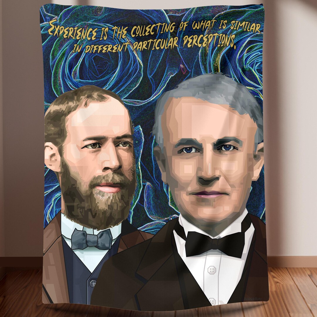 Heinrich Hertz & Thomas Edison Velvet Wall Plaid: Science Art Decor - Etsy