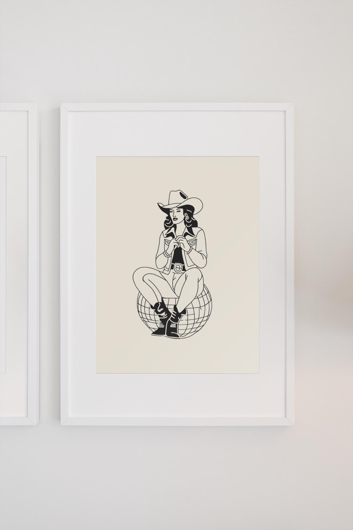 Disco Cowgirl Digital Wall Art Print Retro Western Cowgirl Art Cowboy ...