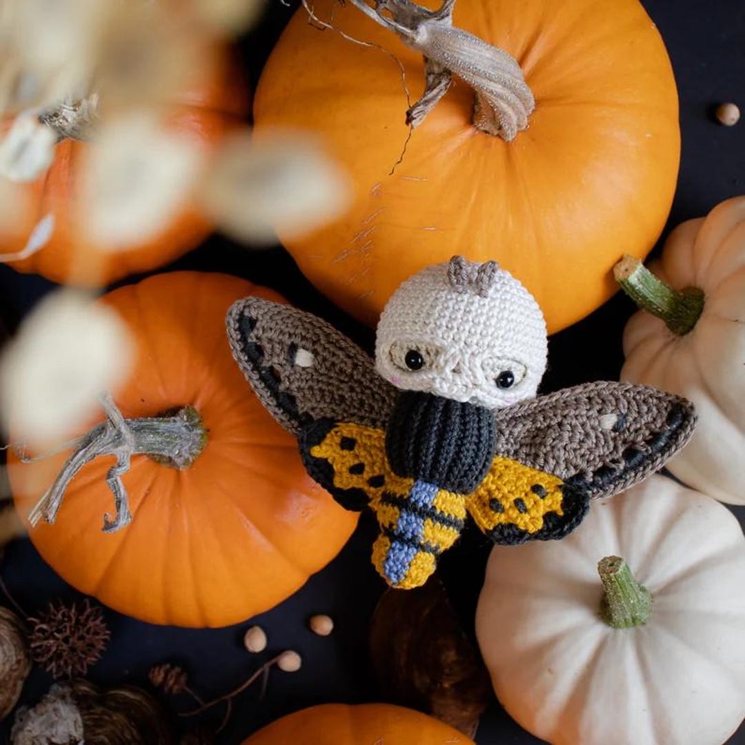 Crochet Pattern Death's HEAD HAWKMOTH Amigurumi, Acherontia Skull Moth ...