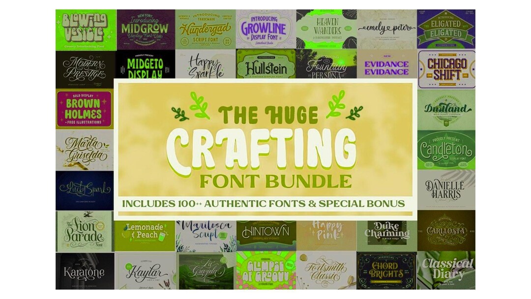 The Huge Crafting Bundle Retro Font Groovy Fonts Cricut Font Canva ...