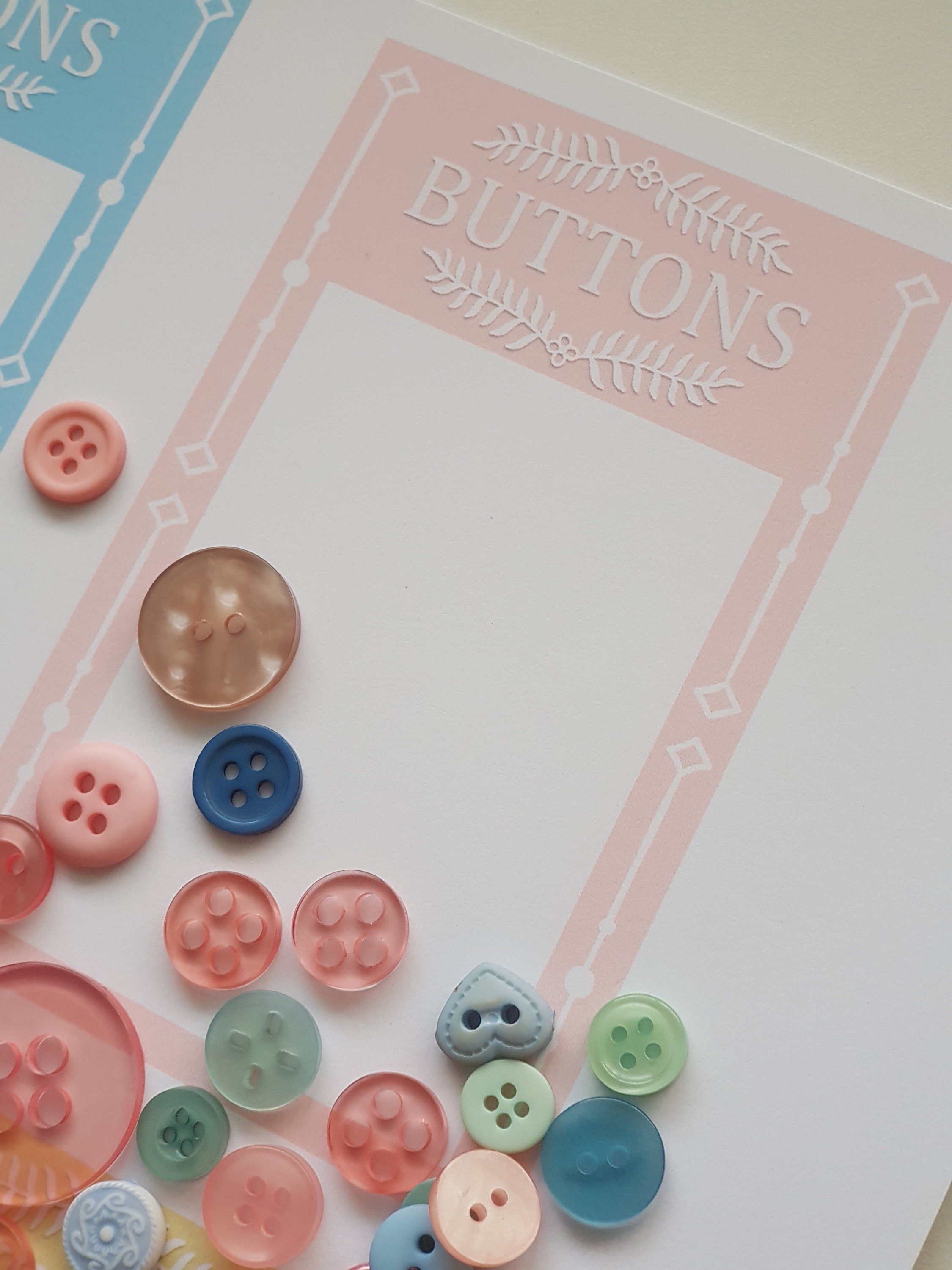 Vintage Style Button Cards - Pastel Color Edition - Digital Download - Etsy