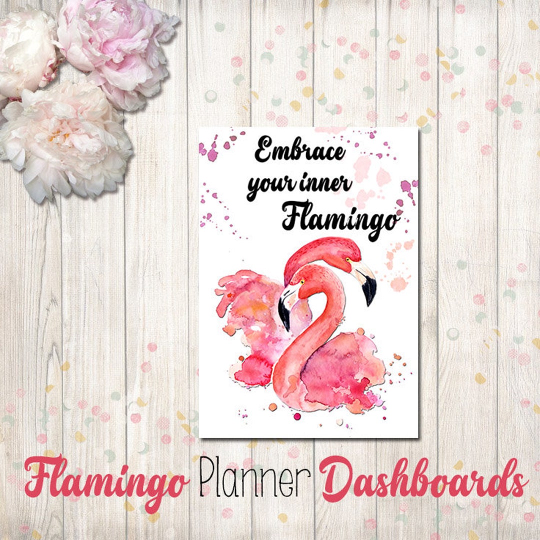 Printable A5 Planner Dashboards Flamingo Series Digital Download ...