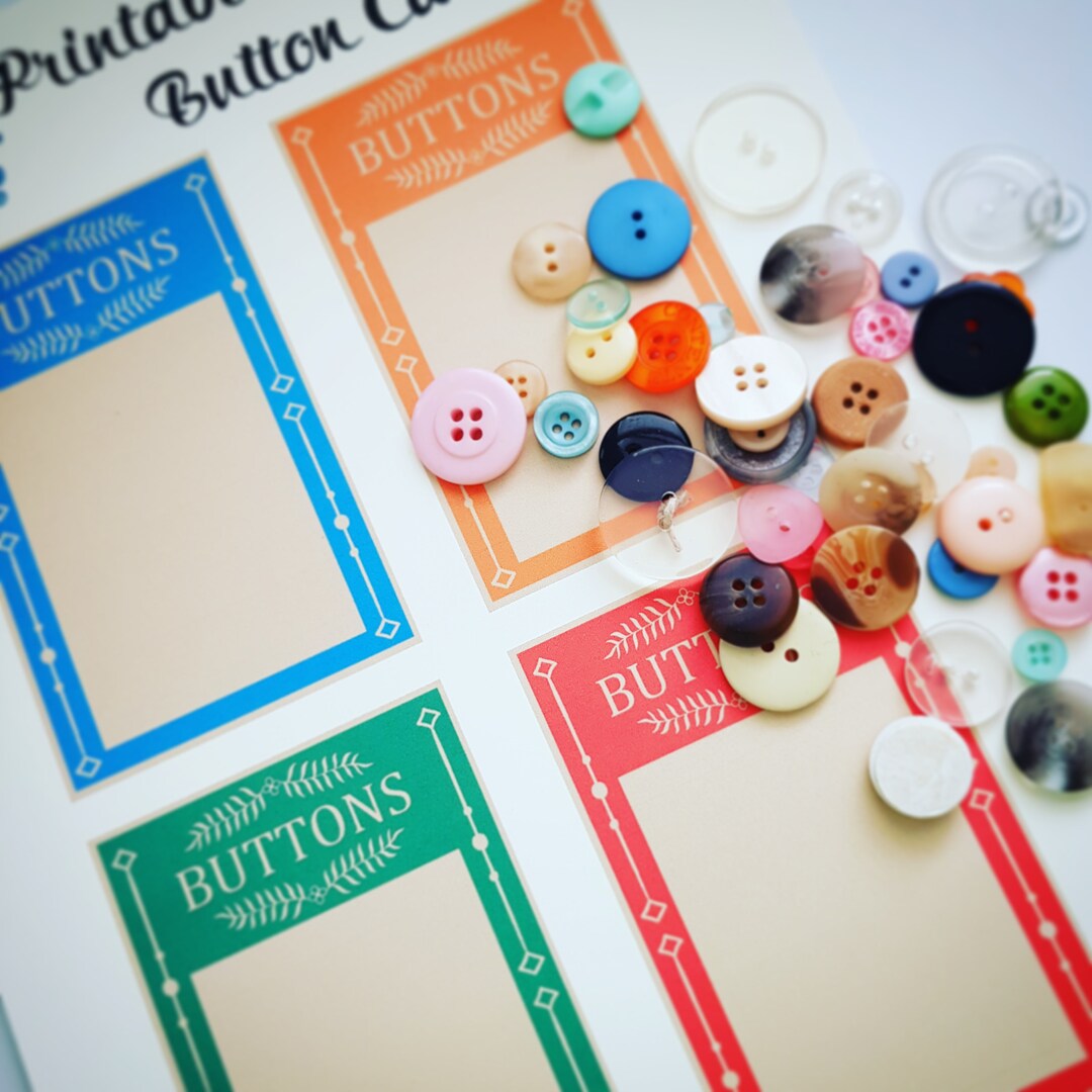 Vintage Style Button Cards - Digital Download - Etsy