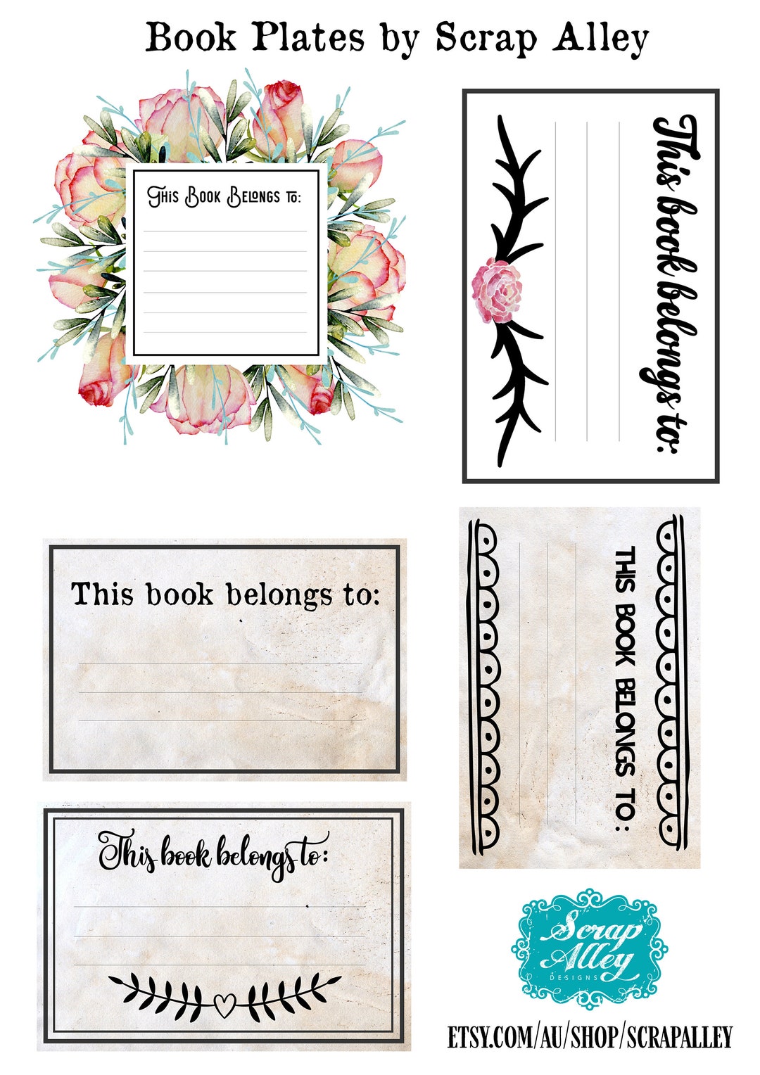 Book Plates - A4 Printable - Digital Download - Print at Home - Etsy