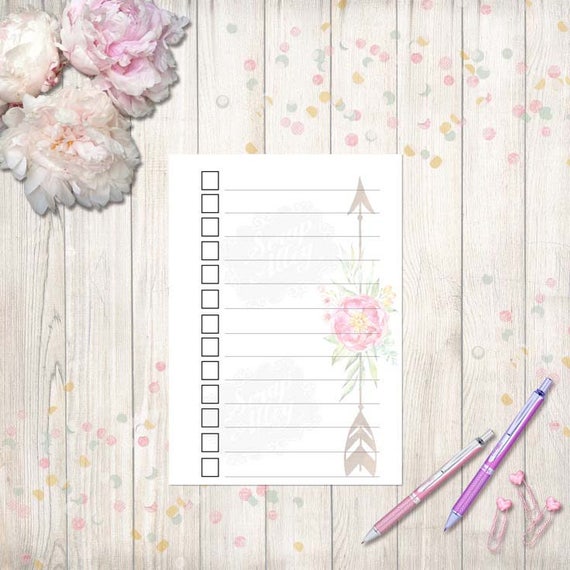 Planner Checklist DIGITAL DOWNLOAD A5 Checklist to print | Etsy