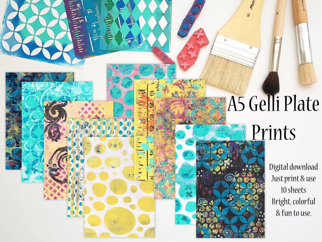 Printable A5 Gelli Plate Design - Art Journaling - Textures - Digital ...