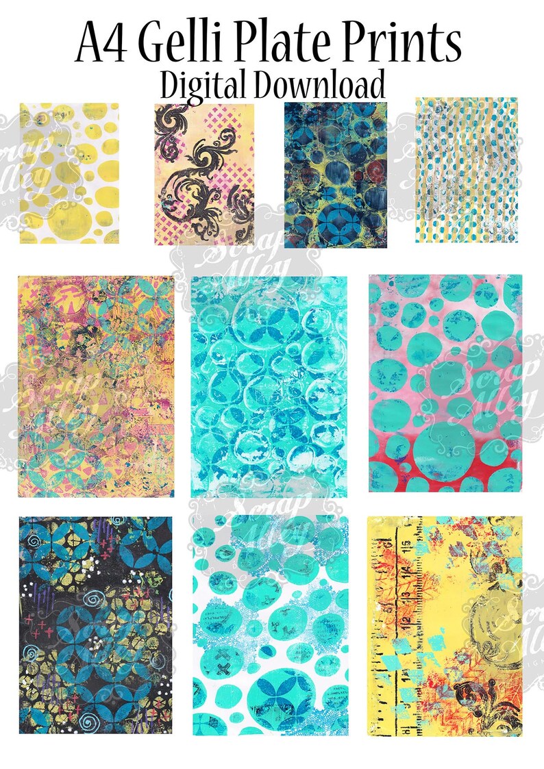 Printable A5 Gelli Plate Design - Art Journaling - Textures - Digital ...