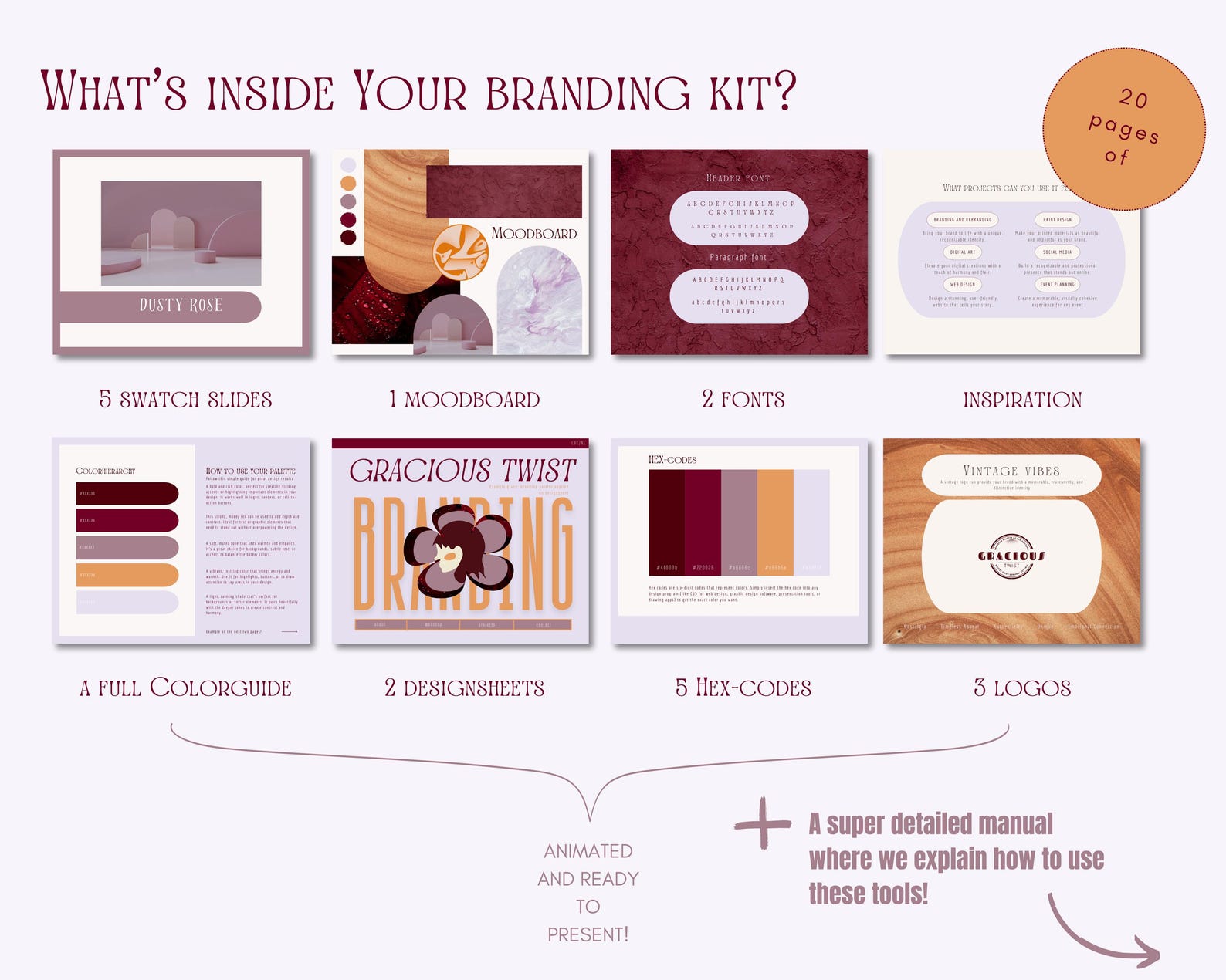 Branding Kit: Gracious Twist L Fully Editable Canva Template L Warm and ...