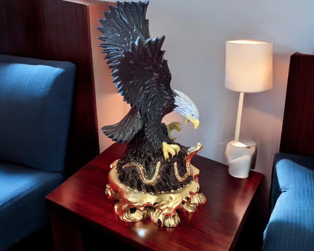 Warrior American Bald Eagle Statue Special Gift for Him, Mom, Dad, Home ...