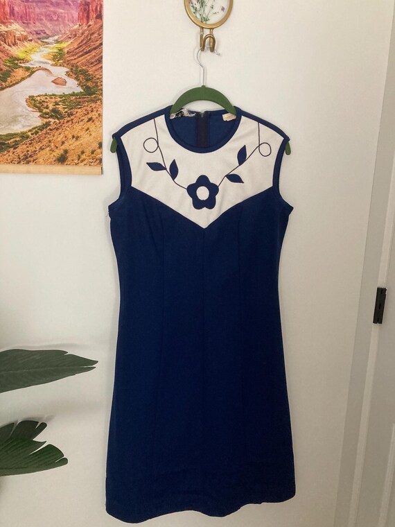Vintage 1970s Blue Daisy Dress - Gem