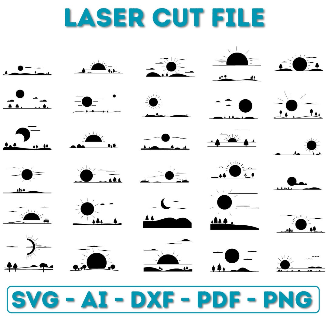 Sunset | 30x Bundle | Laser Cut File - SVG | Gift Idea - Decoration ...