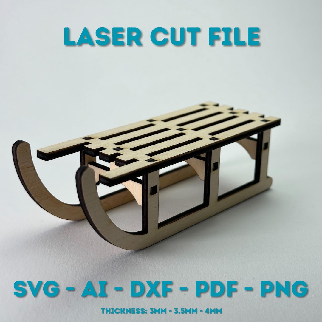 Sled | Laser Cut File - SVG | Gift Idea - Decoration | Commercial ...
