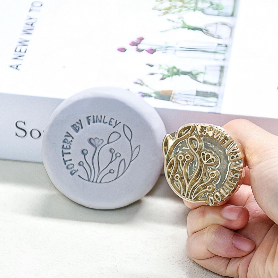 Pottery Signature Stamp Logo, Custom Ceramic Stamp, Clay Stamp, 12mm ...