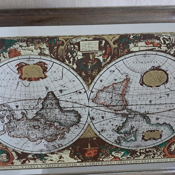 World Map Mirror - Etsy