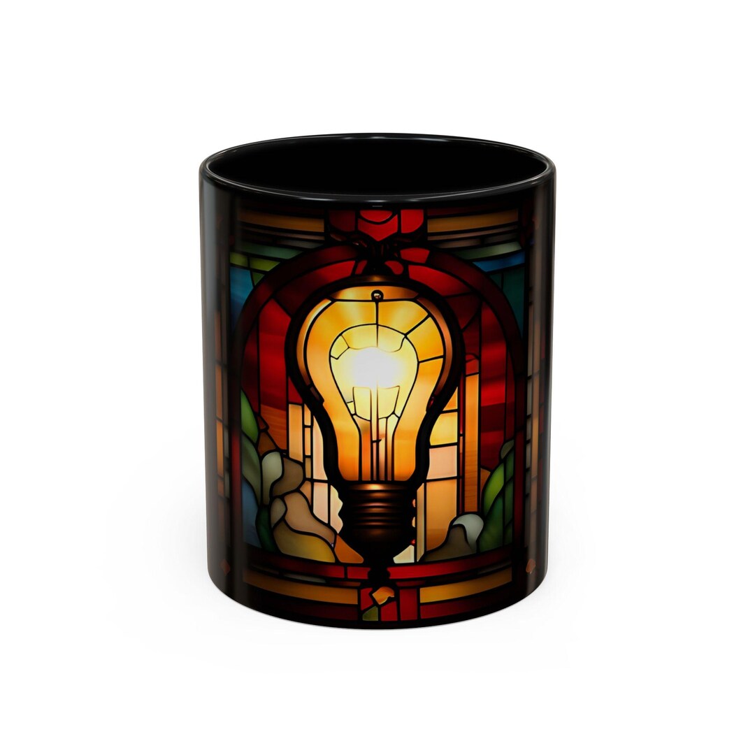 Stained Glass Edison Bulb Science Mug | Accent Coffee Mug 11oz 15oz - Etsy