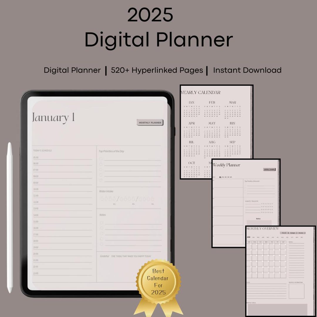 2025 Digital Planner Fully Hyperlinked and Dated PDF Planner for I Pad ...