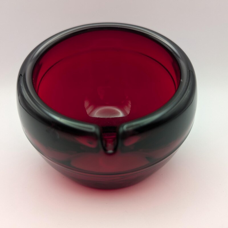 Red Glass Ashtray - Etsy