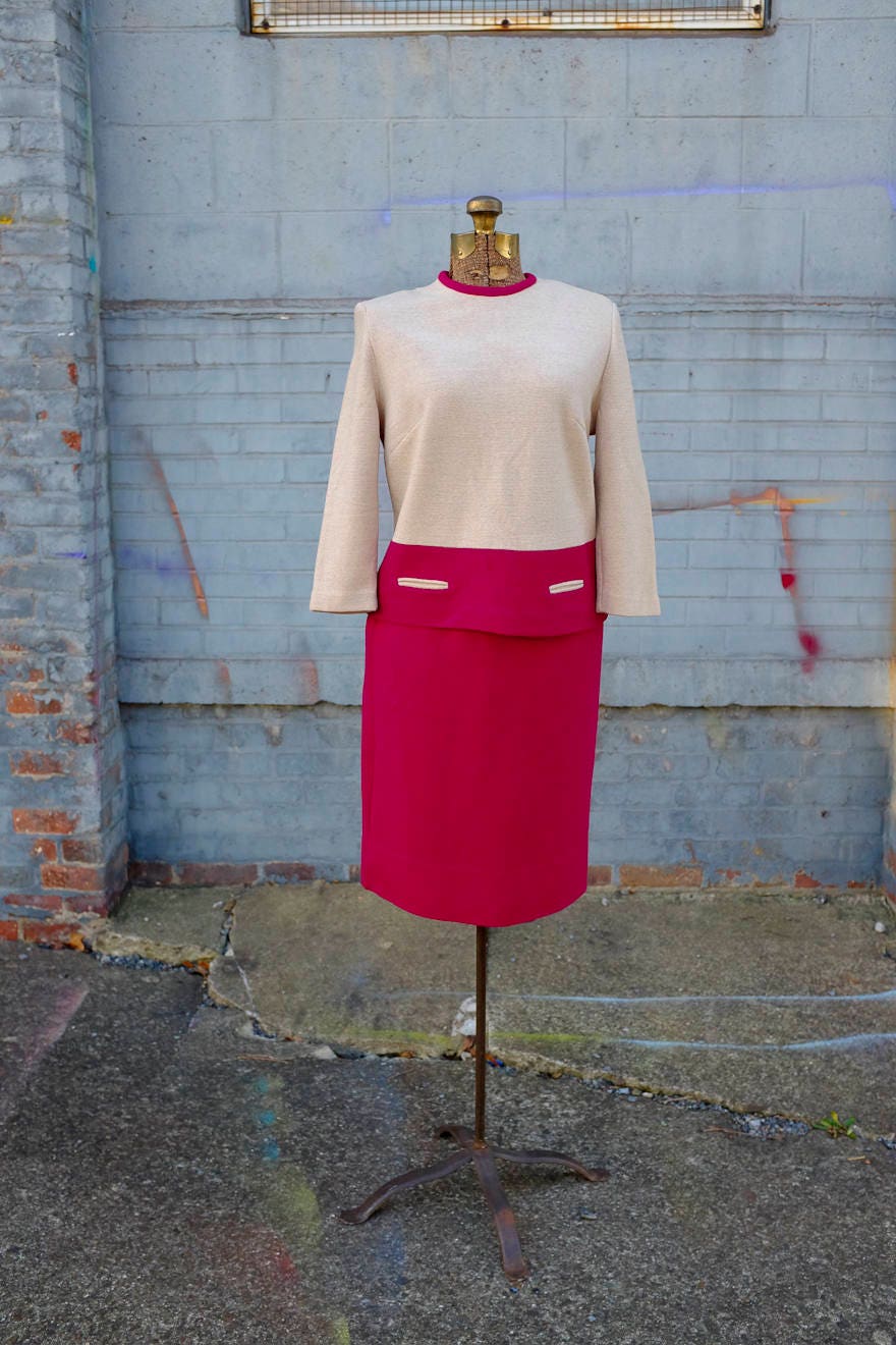 Kay Windsor 2 Piece Set Beige and Burgundy MEDIUM - Etsy