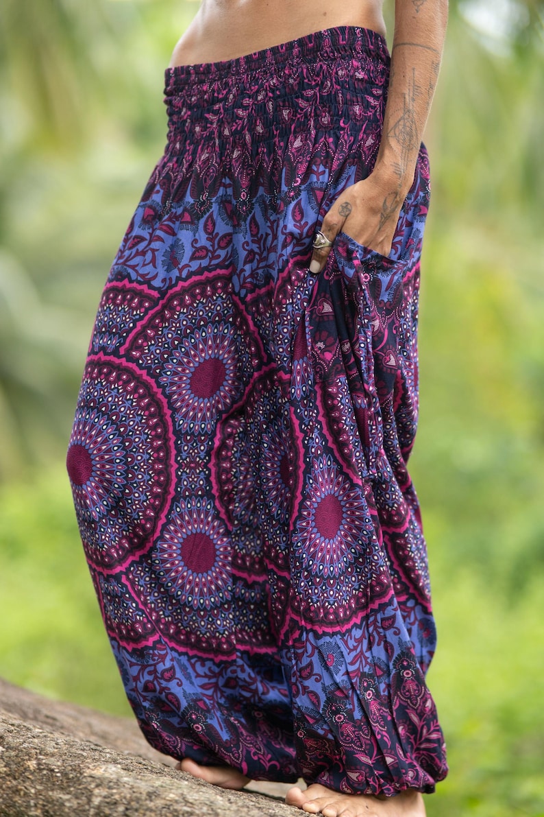 Floral Mandala Harem Pants: Women's Boho Aladdin Yoga Style - Etsy