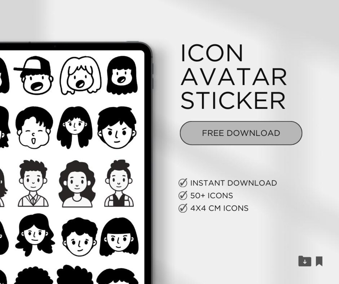 Icon Avatar Digital Sticker Pack - Cute & Minimalistic Icons for Social ...