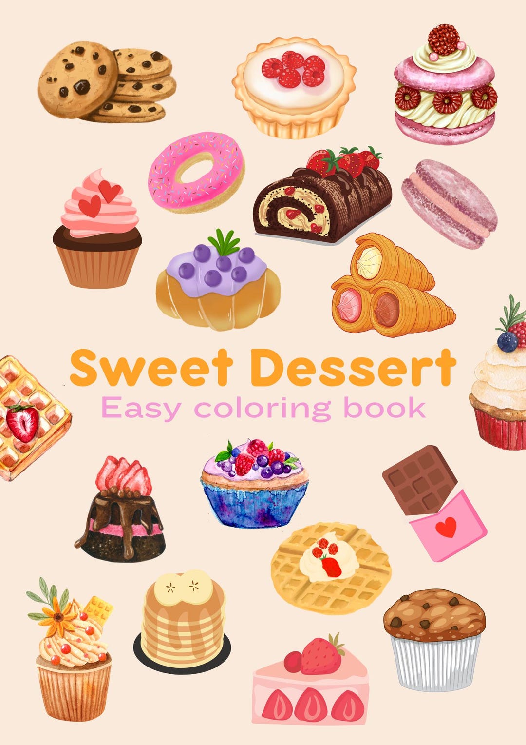 Dessert Digital Coloring Book - Fun & Sweet Printable Pages for Kids ...