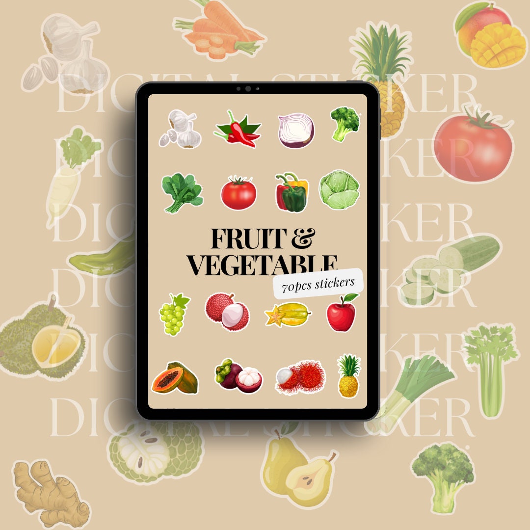 Cute Vegetable & Fruit Stickers, Fun Farm Fresh Produce for Planners ...