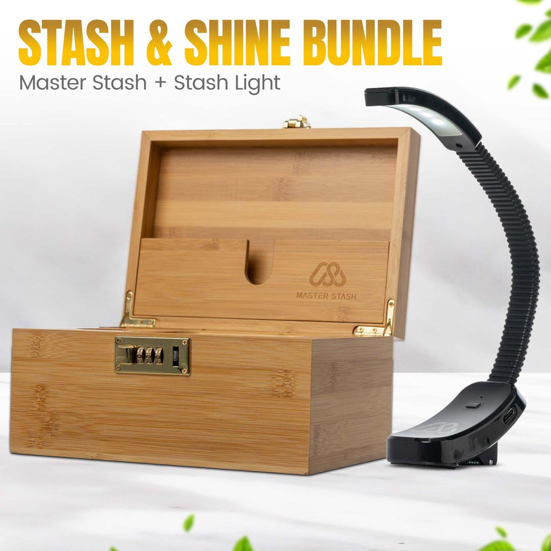 Wood Stashbox With Light, Wood Storage Box, Stash Box With Lock, Cute ...