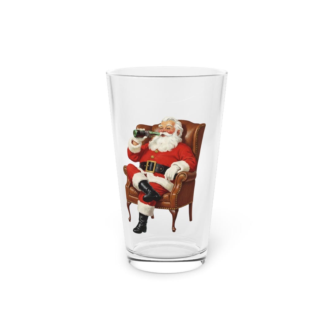 Vintage Santa Drinking Coca-cola Pint Glass - Etsy