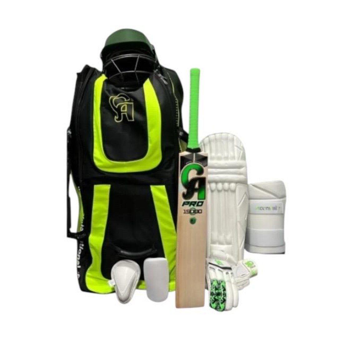 English Willow Cricket Bat Full Kit With Hard Leather Cricket Ball ...