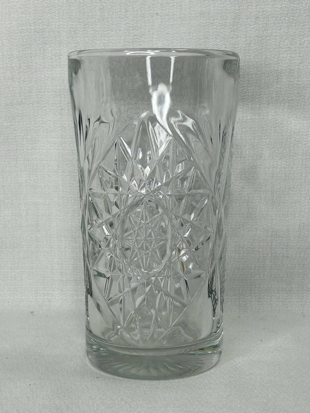 Libbey Highball 16oz Heavy Cut Glass, 8pt Star Vase, Crystal, Pressed ...