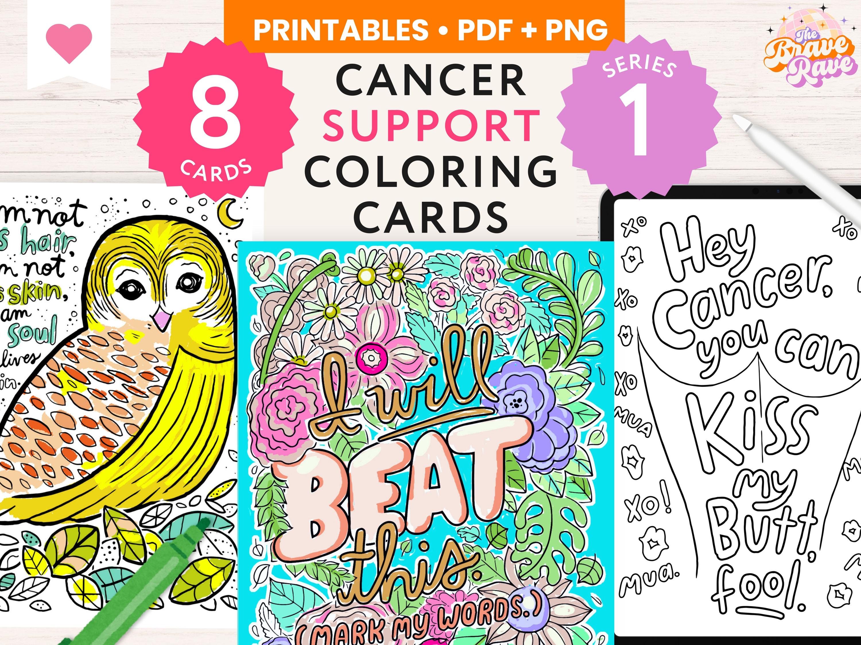 Cancer Coloring Printable | Cancer Affirmation Cards | Cancer Care ...