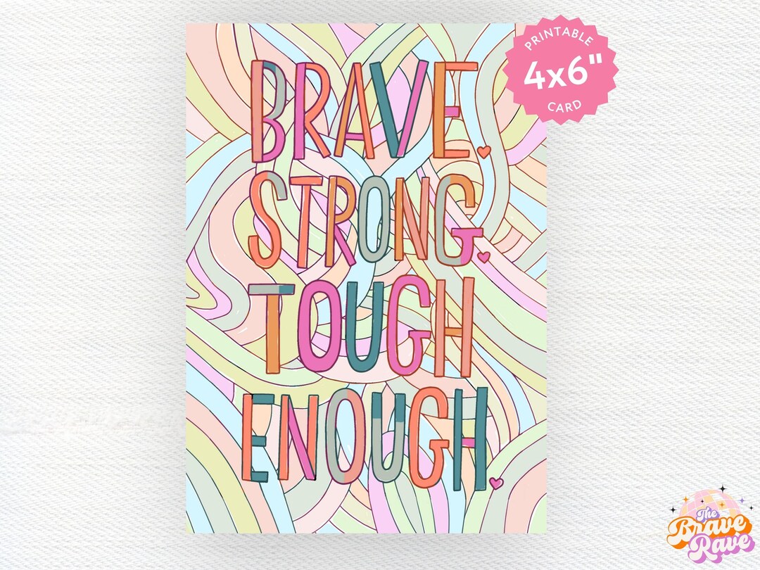 Brave Strong Tough | Cancer Affirmation | Cancer Support Gift | Cancer ...