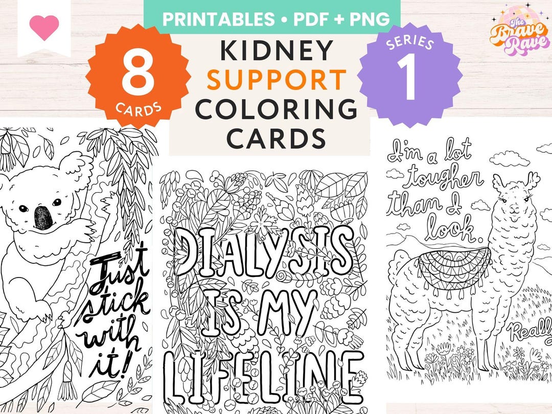 Kidney Disease Support Card | Dialysis Activity | Kidney Affirmations ...