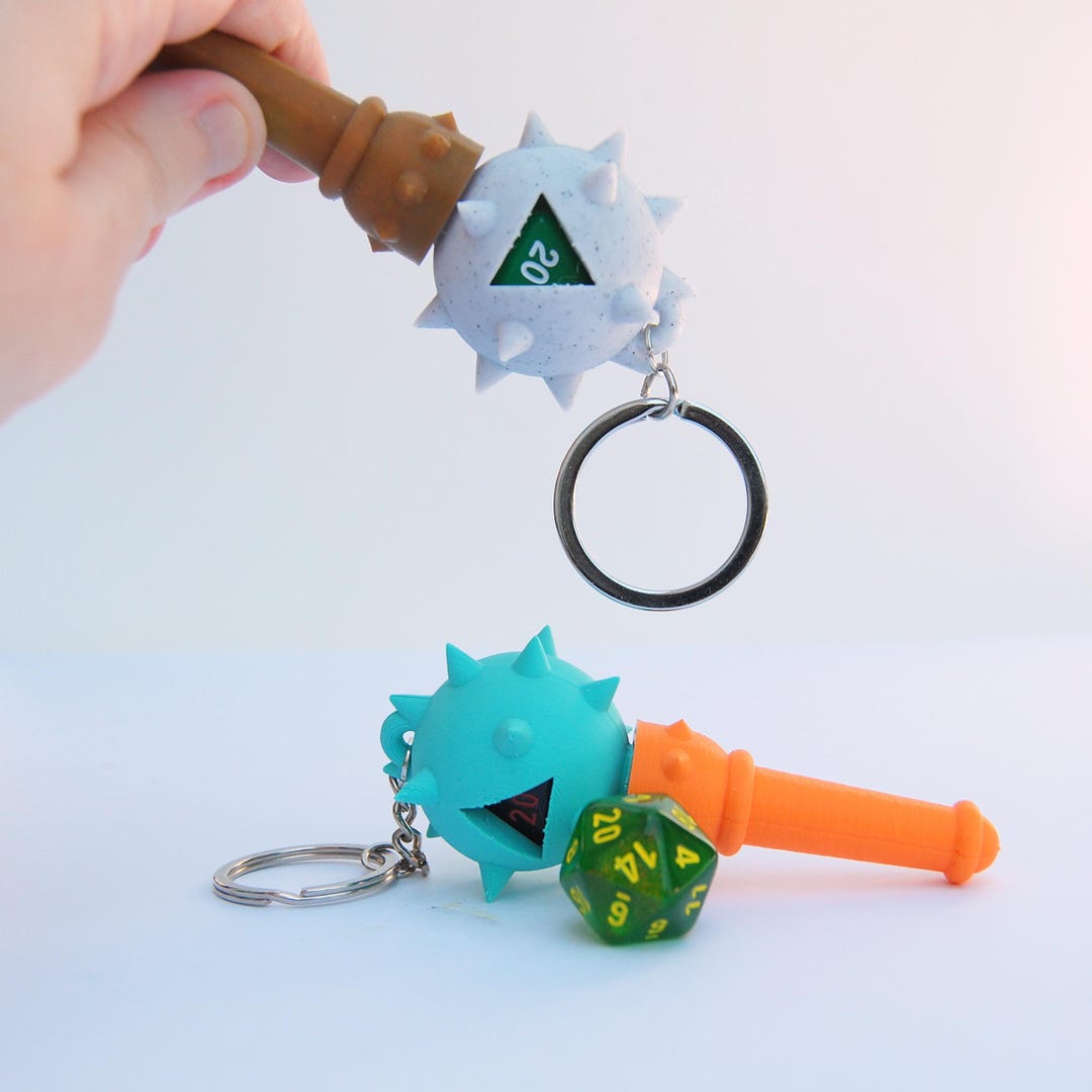Weapons of Minor Destruction Keychains - Mace D20 Holder (included) - Etsy