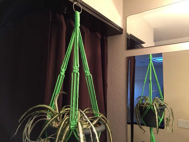 X-tra Long Macrame Plant Hanger 60" to 90" Long Made in USA Black White ...
