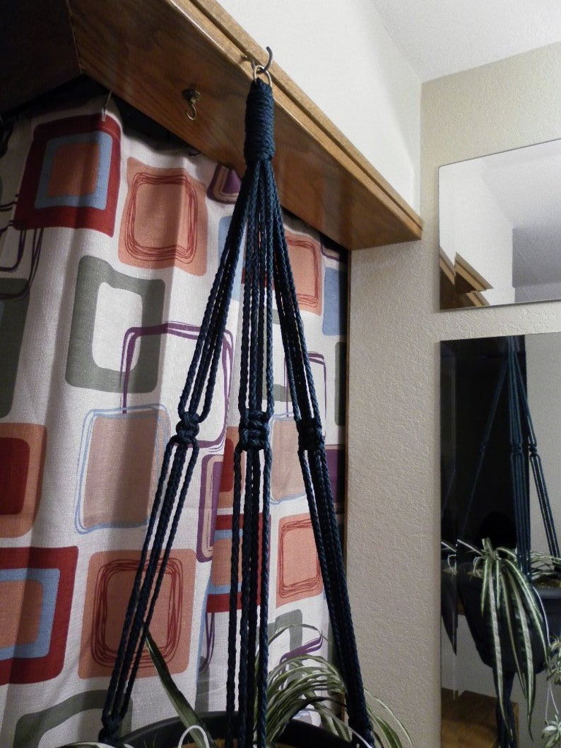 X-tra Long Macrame Plant Hanger 60" to 90" Long Made in USA Black White ...