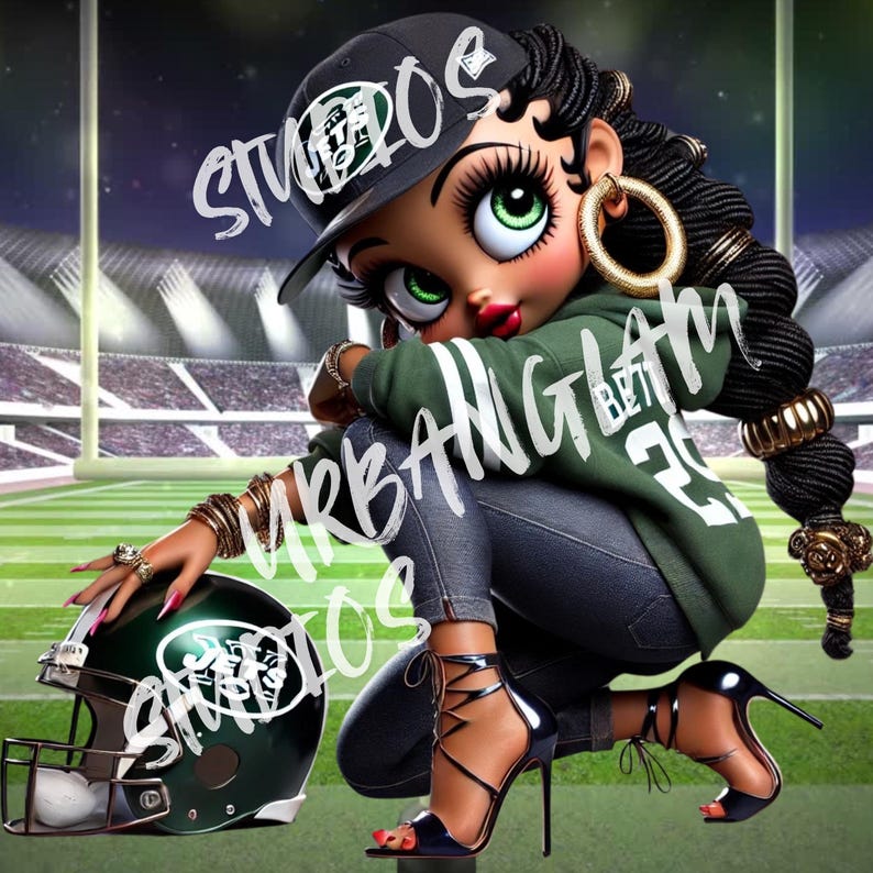 Sporty Betty Boop, Green Sports Hoodie, Sublimation, DTF, PNG, Tee ...