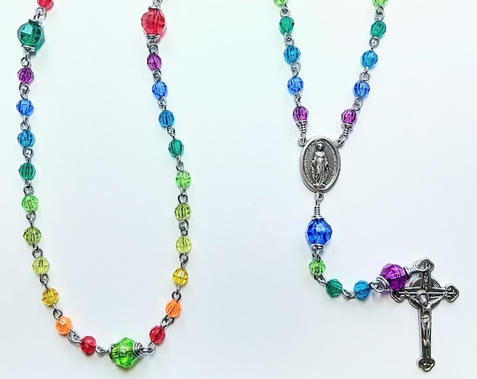 Personalized LGBTQ Pride Flag Rosary for LGBTQ Catholics made to Order ...