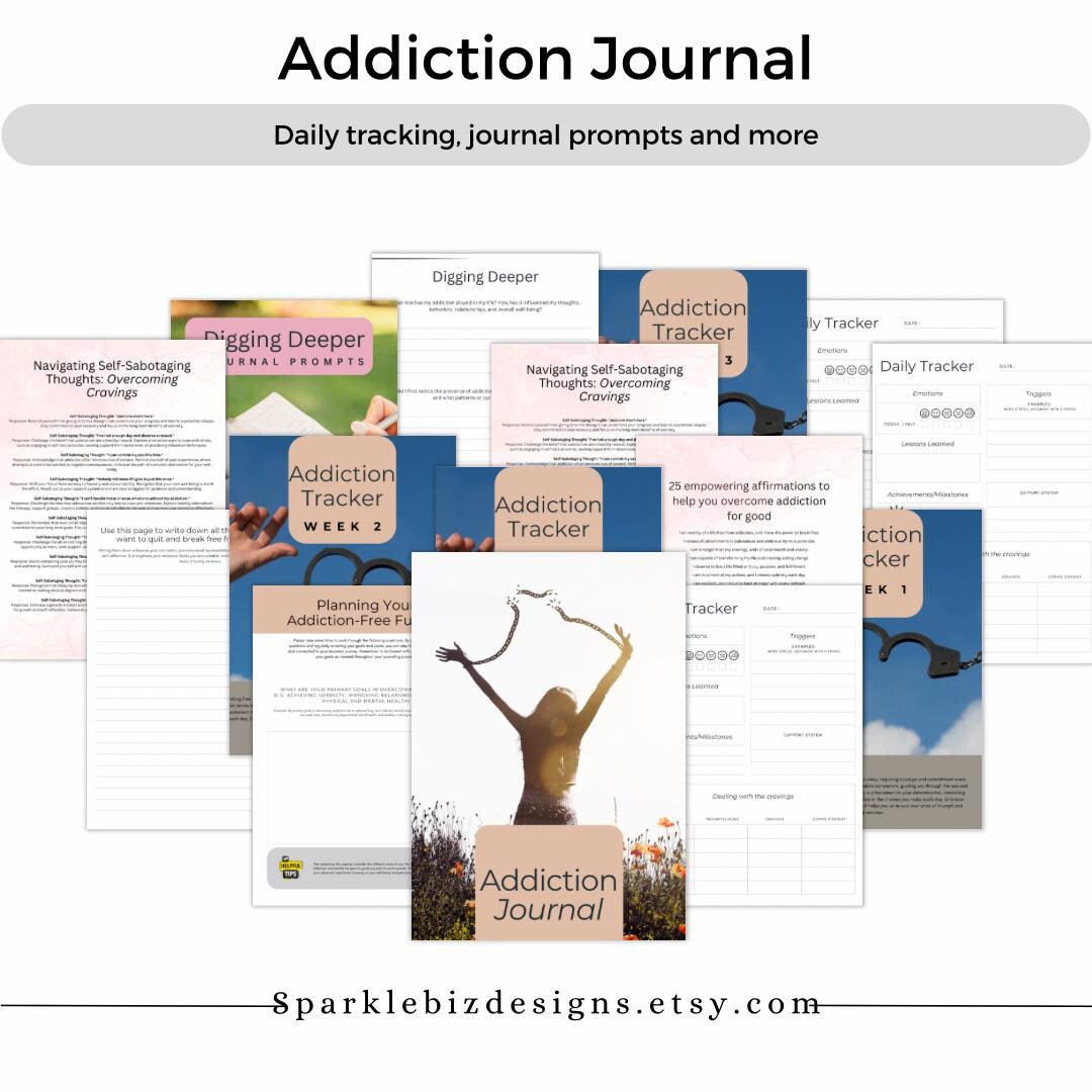 Printable Addiction Recovery Journal Daily Tracker & Prompts Overcoming ...