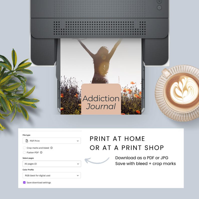 Printable Addiction Recovery Journal Daily Tracker & Prompts Overcoming ...