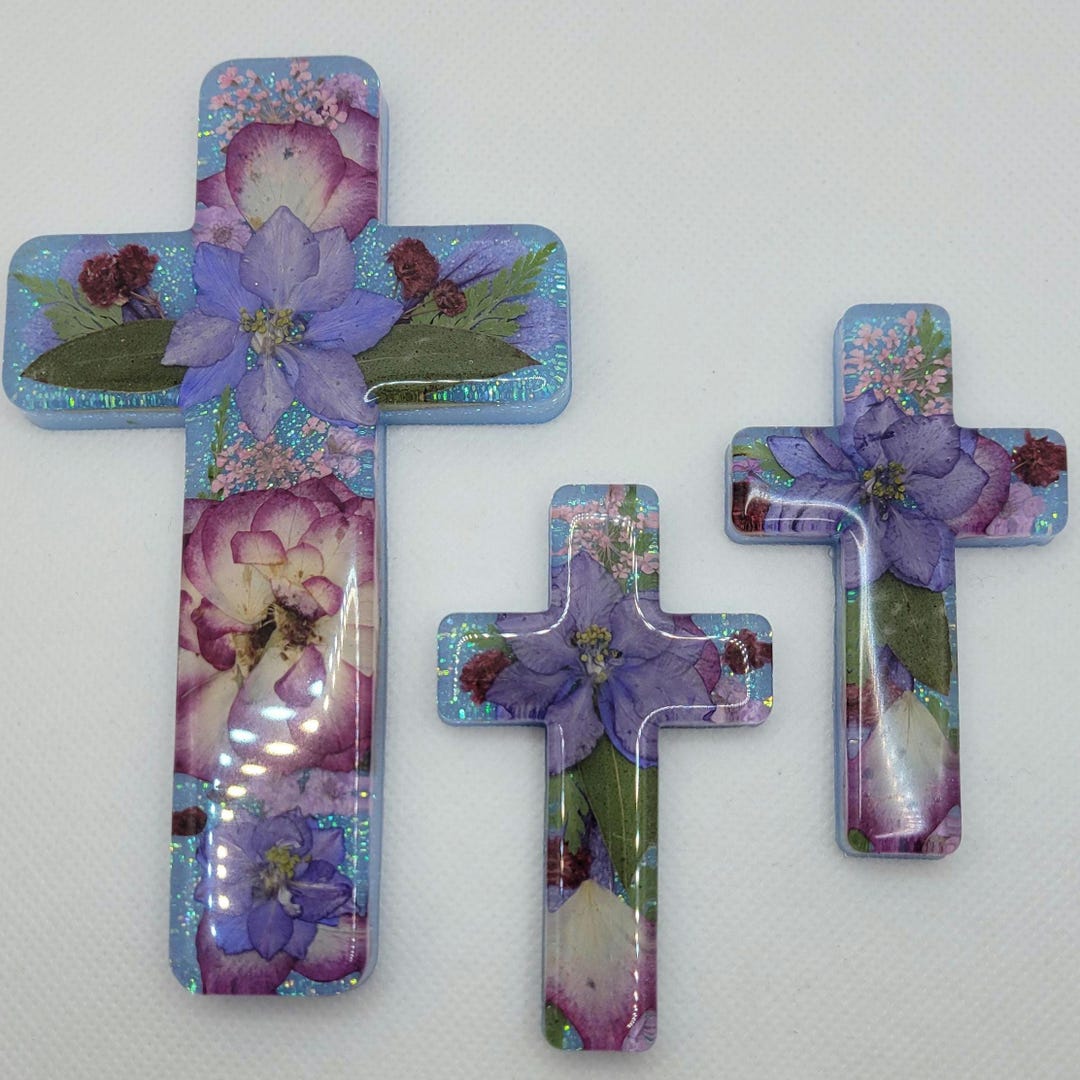 Resin Cross, Floral Cross, Resin Crosses, Flower Crosses, Cross ...