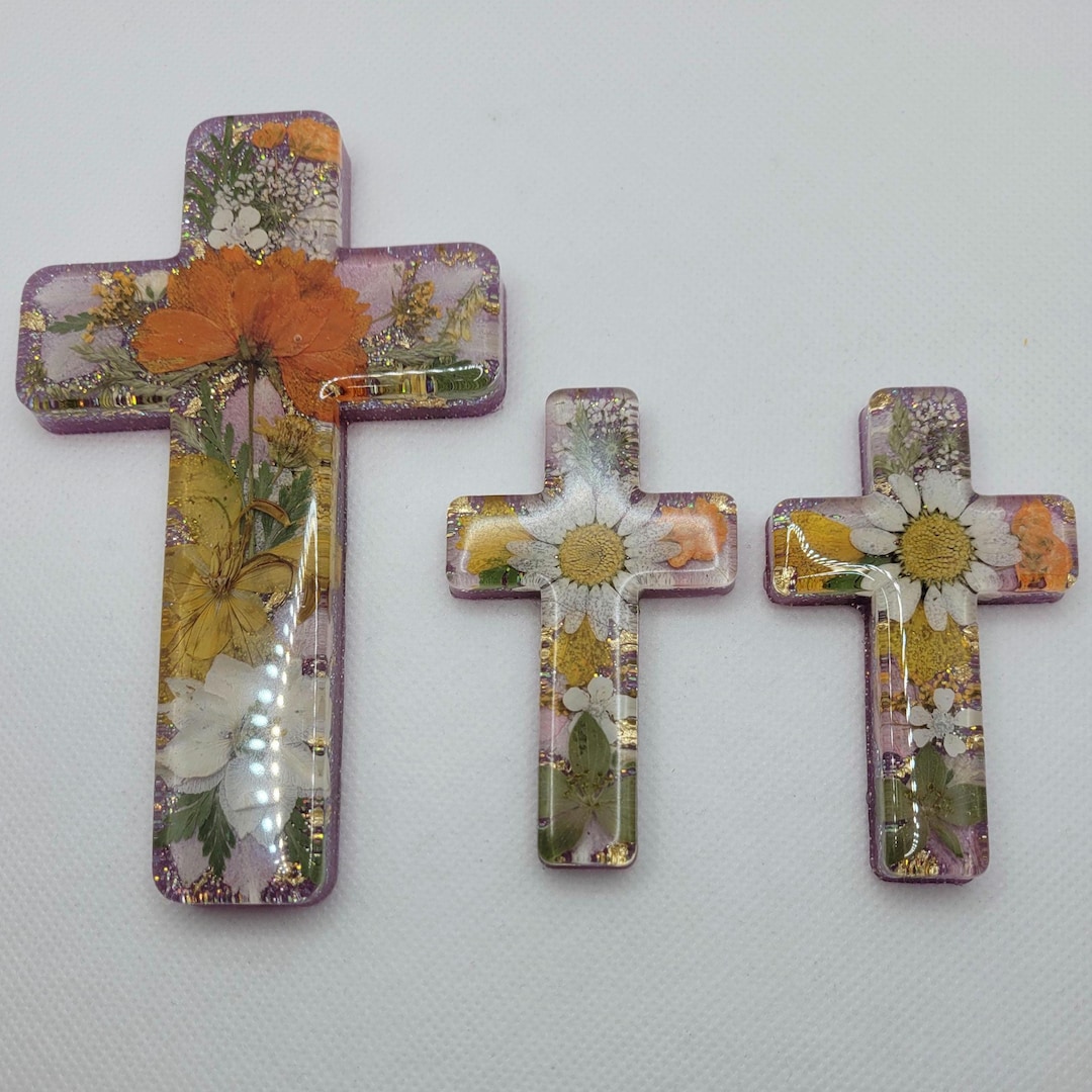 Resin Cross, Floral Cross, Resin Crosses, Flower Crosses, Cross ...