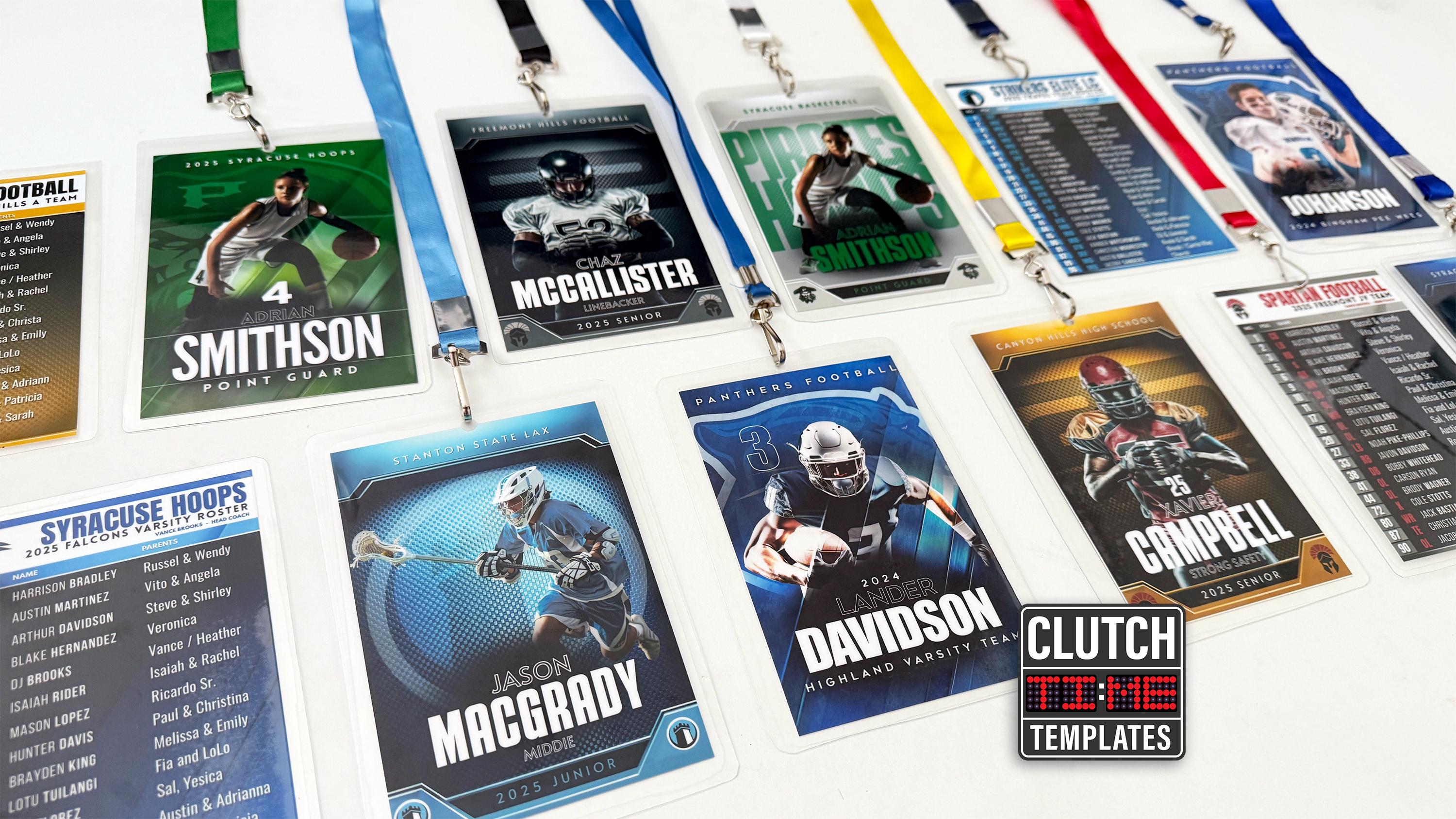 Printable Team Lanyard Template: Photo Player Roster Card (canva ...