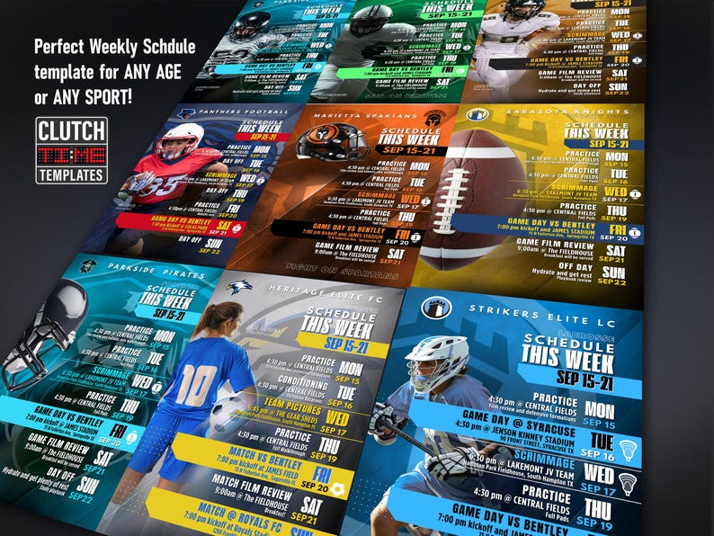 Editable Soccer Schedule Template: Canva Team Schedule, Social Media ...