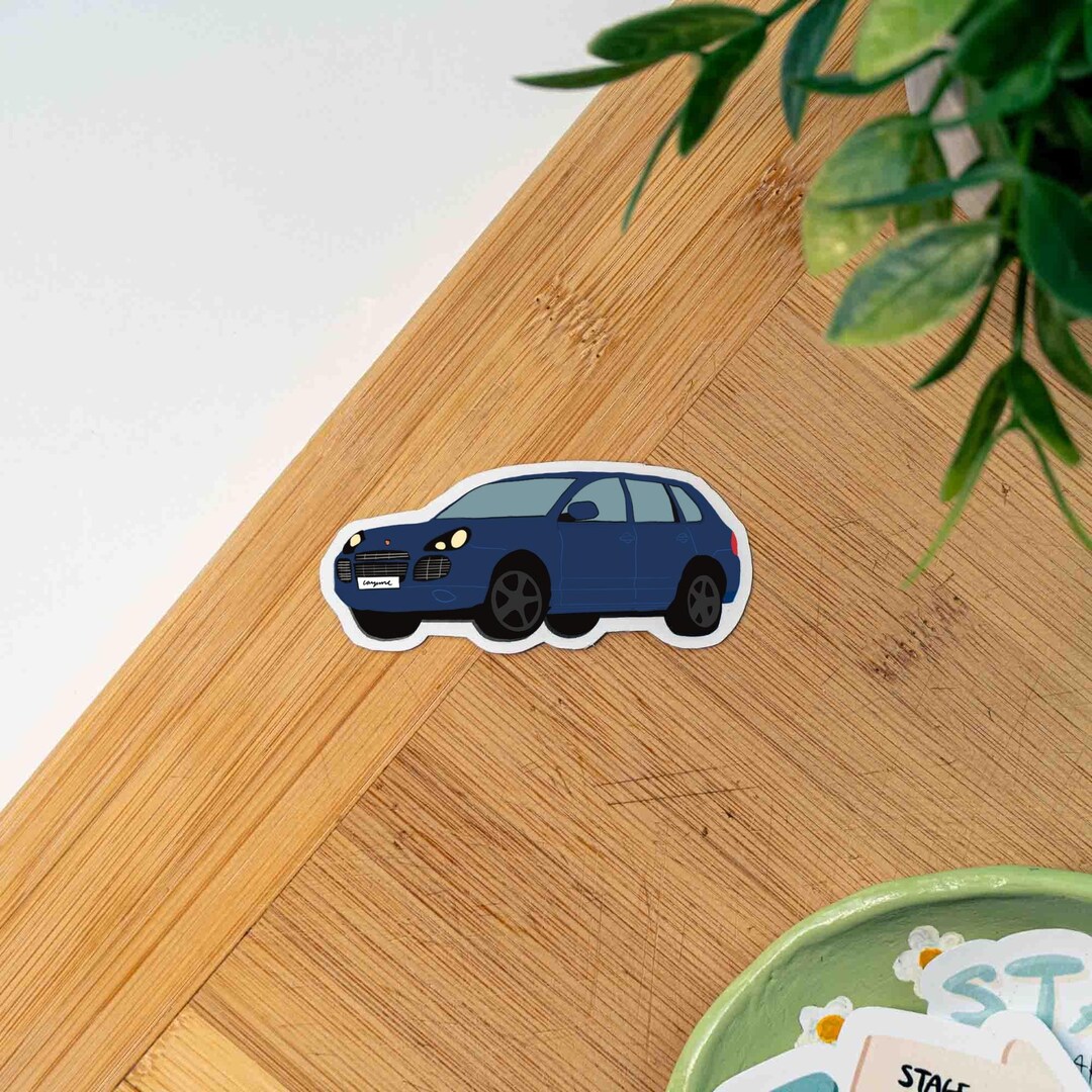 Blue Porsche Cayenne Sticker for Car Enthusiast Gift Idea for Him ...