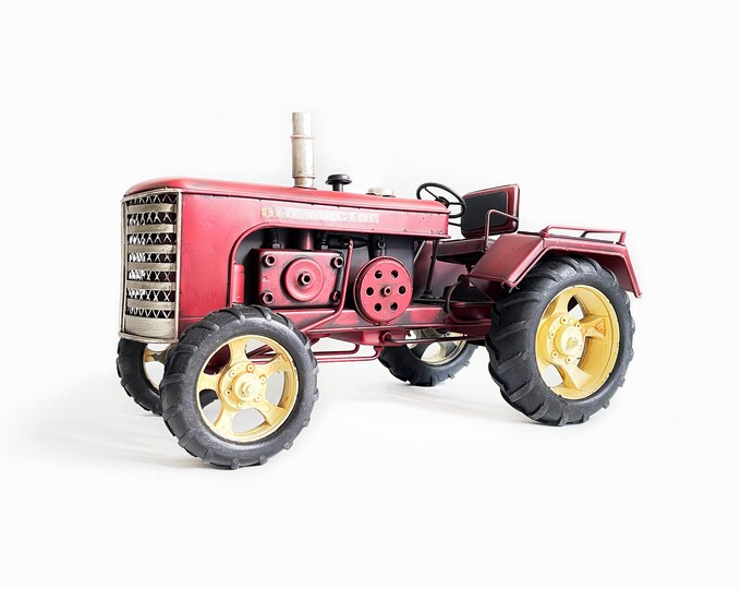 Vintage Classic Big Old Tractor Metal Model, Gift, Handmade, Birthday ...