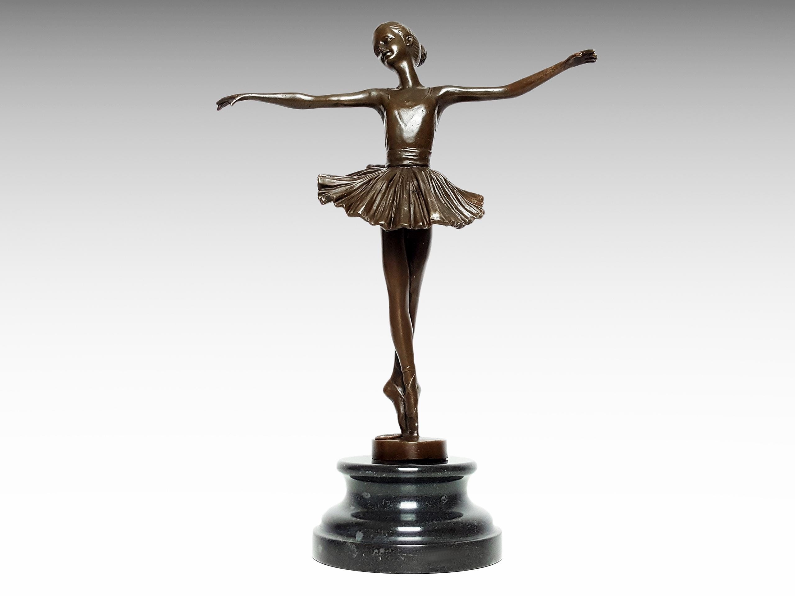 Bronze Sculpture of Ballet Dancer on Marble Base, Modern Bronze Statue ...