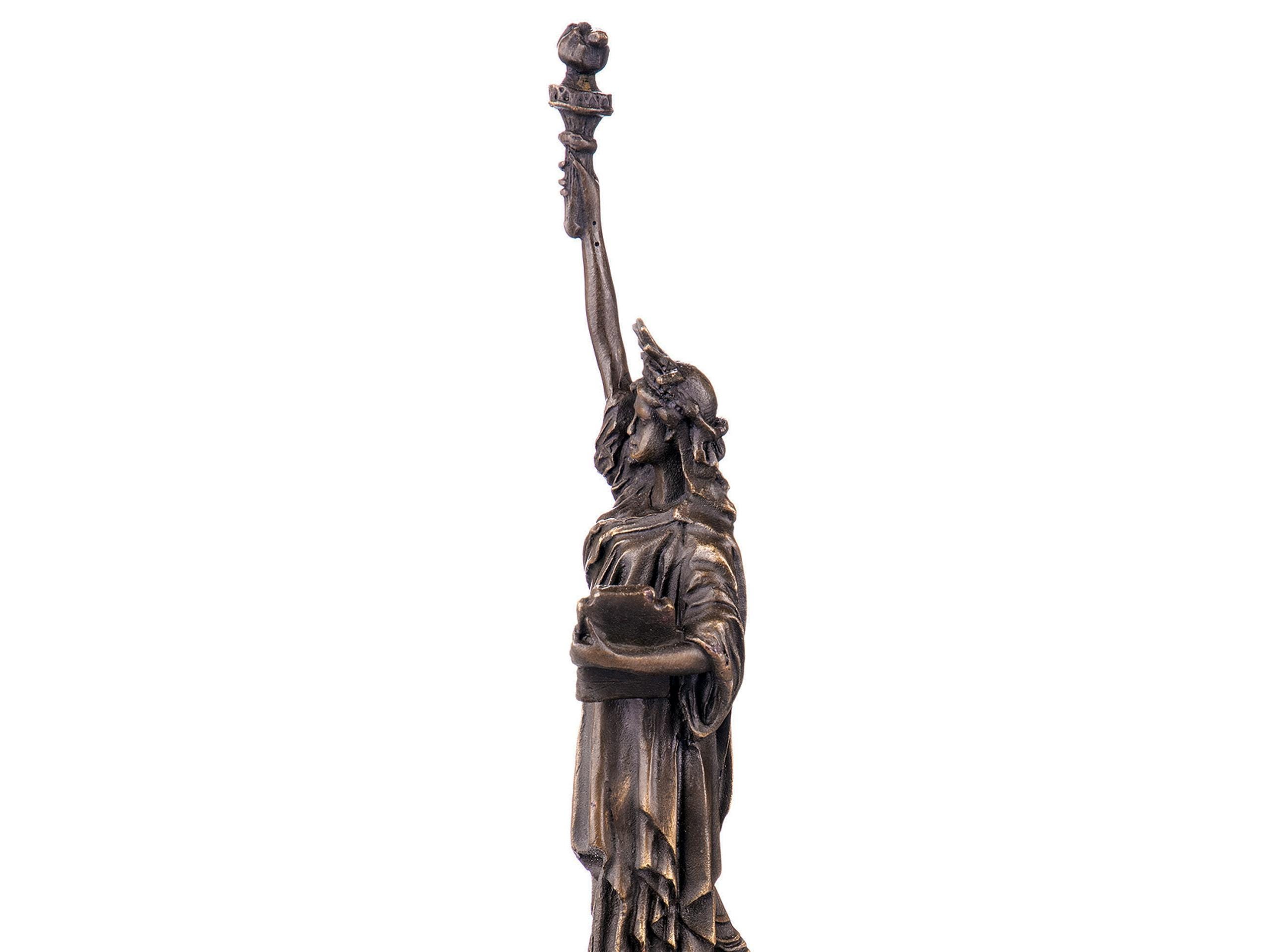 Statue of Liberty Bronze Sculpture, Modern Bronze Statue on Marble Base ...